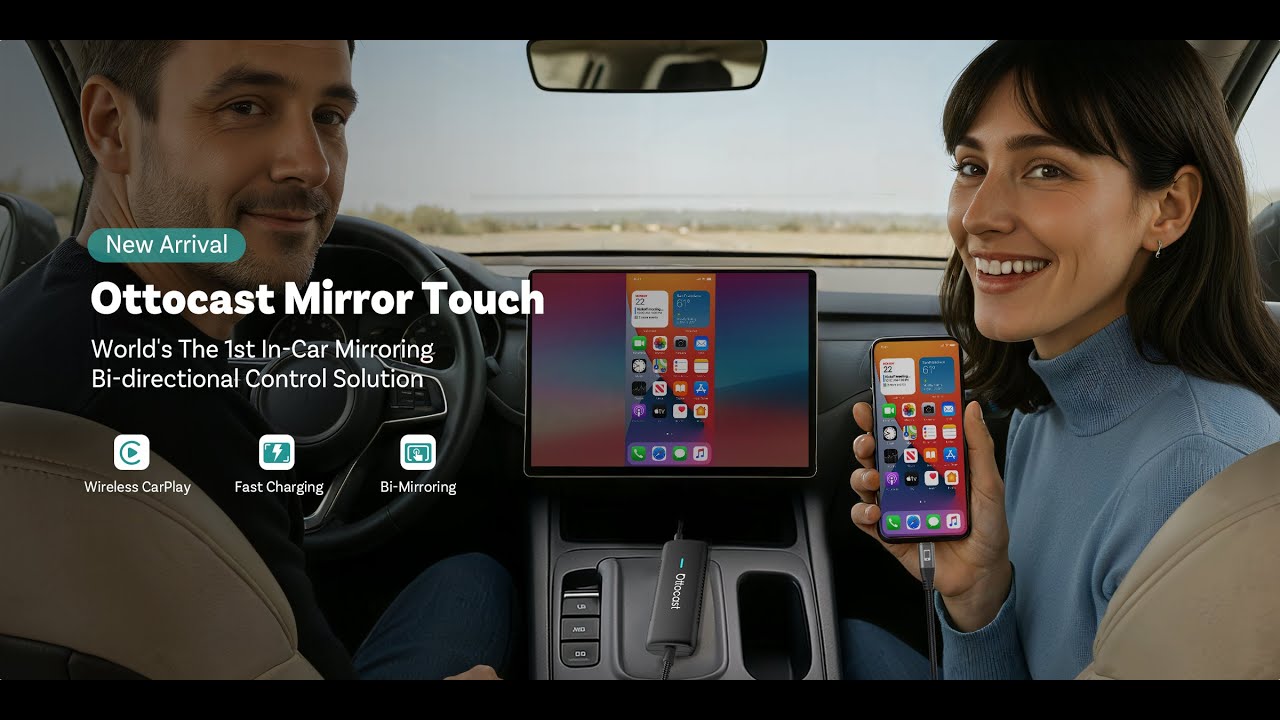 Ottocast MirrorTouch Car Adapter - Type-C Port Function and Connection Method - YouTube