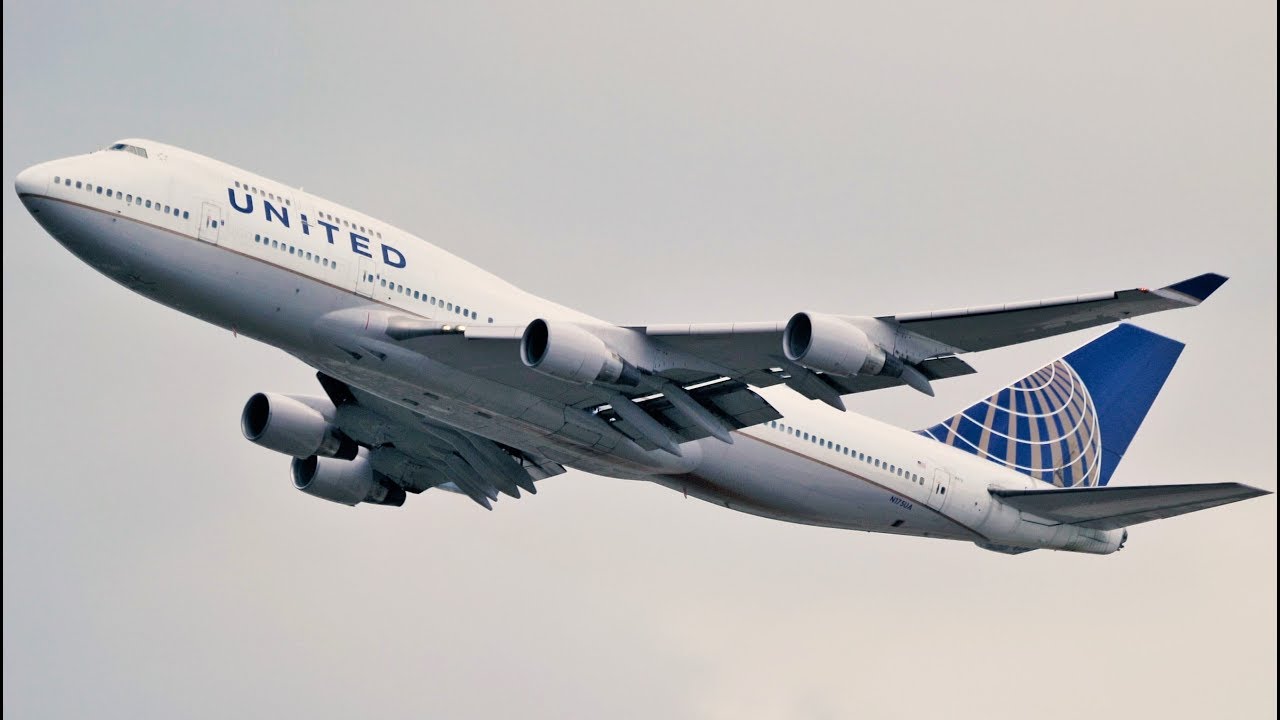 United Boeing 747 "Jumbojet" Takeoff from Frankfurt am Main Airport ...