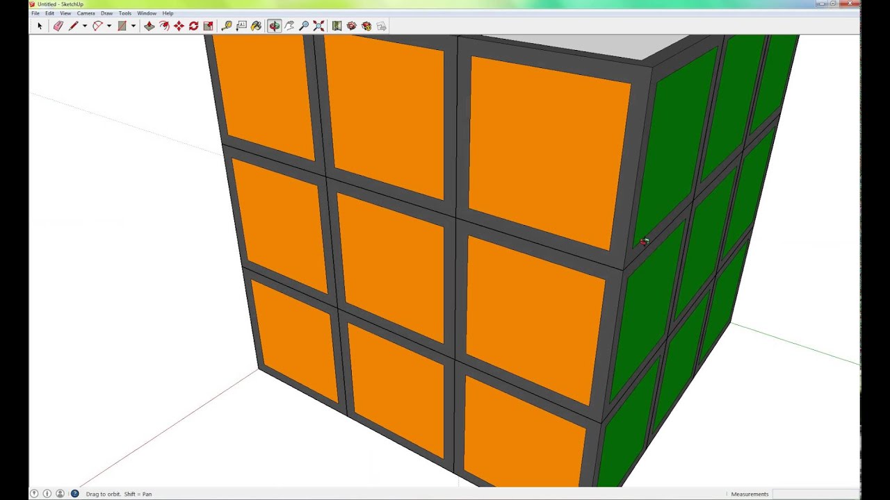 rubik's cube in sketchup (part 2/2) - YouTube