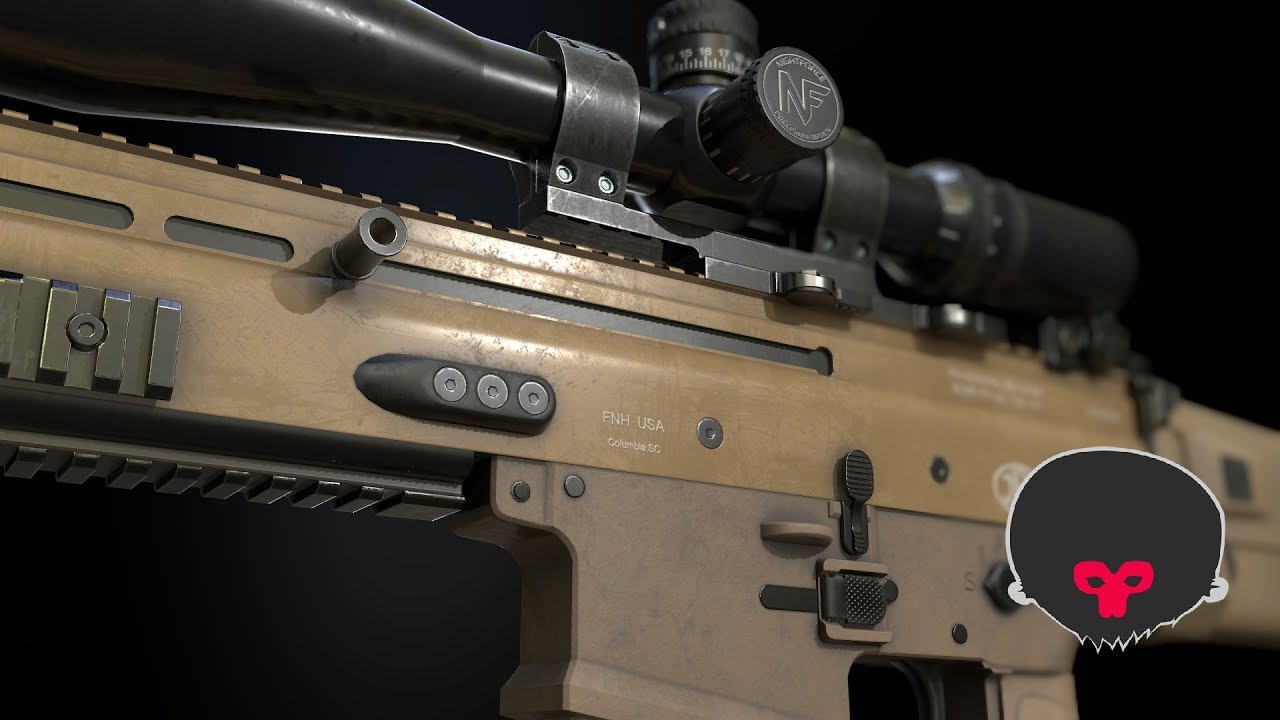 FN Scar-H 3D Model - YouTube