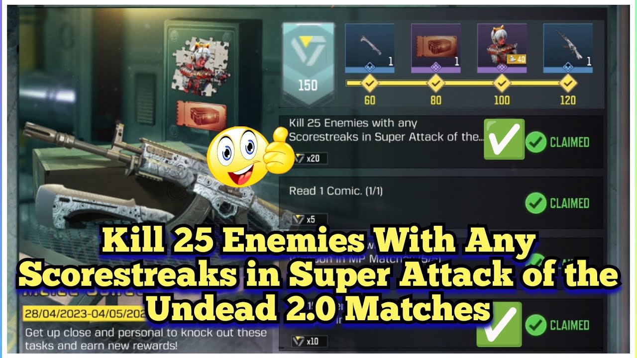 CODM Kill 25 Enemies With Any Scorestreaks in Super Attack of the Undead 2.0 Matches Task ...