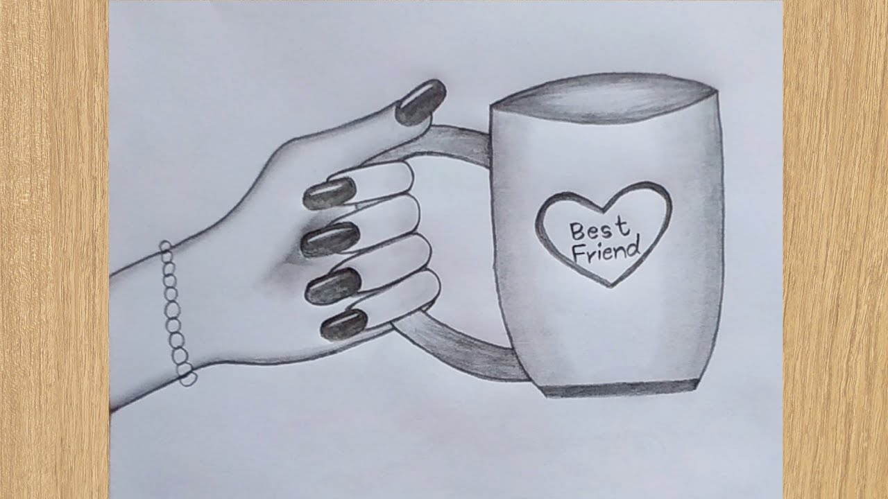 How to Draw Best Friends Cup | Friendship Day Drawing Easy | BFF ...