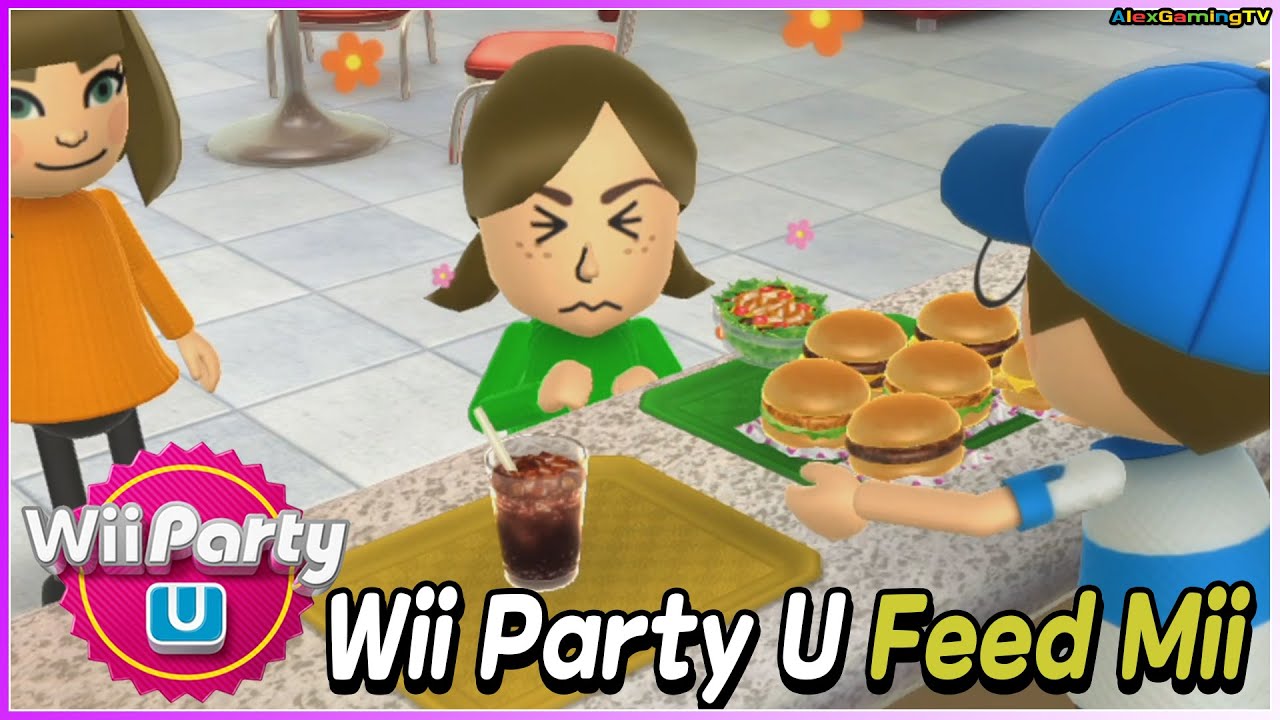 Wii Party U - Feed Mii 🎵 (Play movies 77) Spik vs Alphanim vs Lucia vs ...