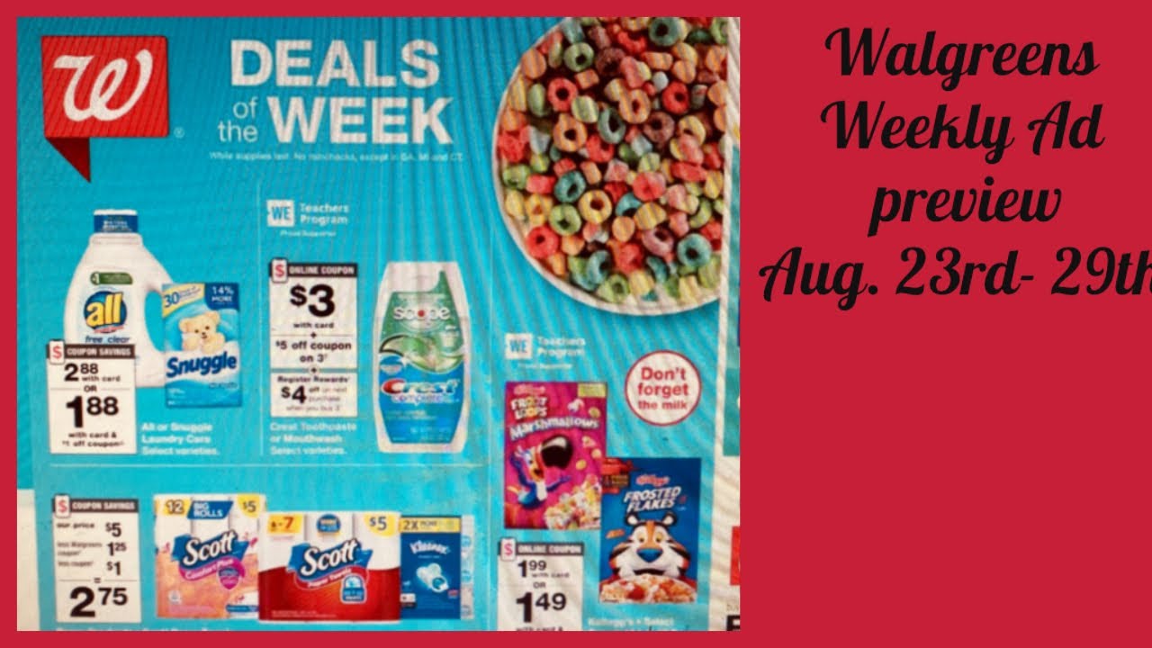 Walgreens weekly Ad Preview for Aug. 23rd - 29th - YouTube
