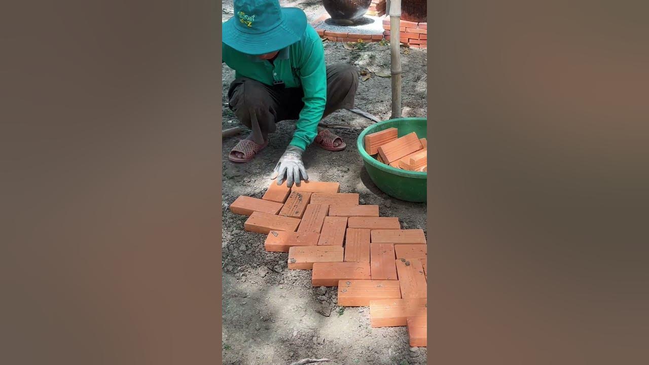 How to arrange bricks to create a beautiful walkway - YouTube