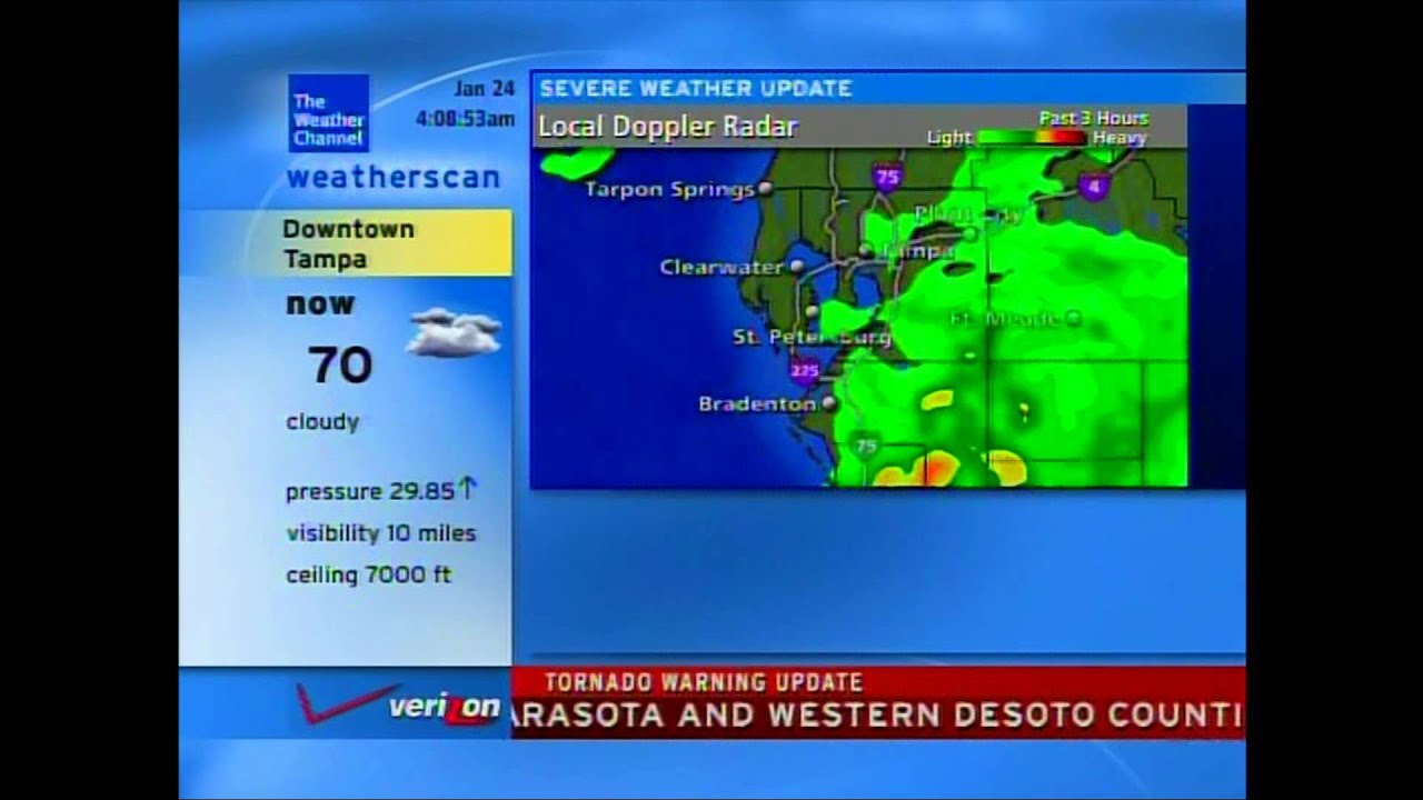 Weatherscan - Severe T'Storm & Tornado Warning - January 24th, 2015 ...