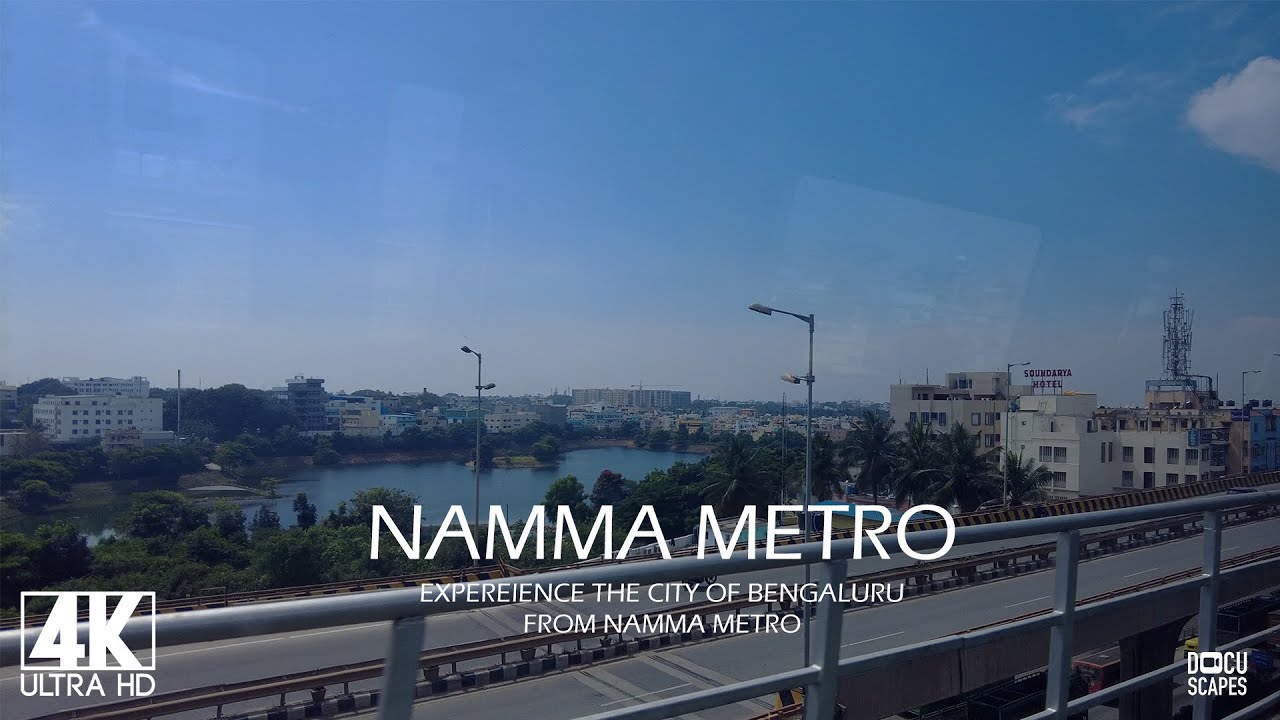 [4K] Morning ride through Green Line Namma Metro of Bengaluru, view of ...