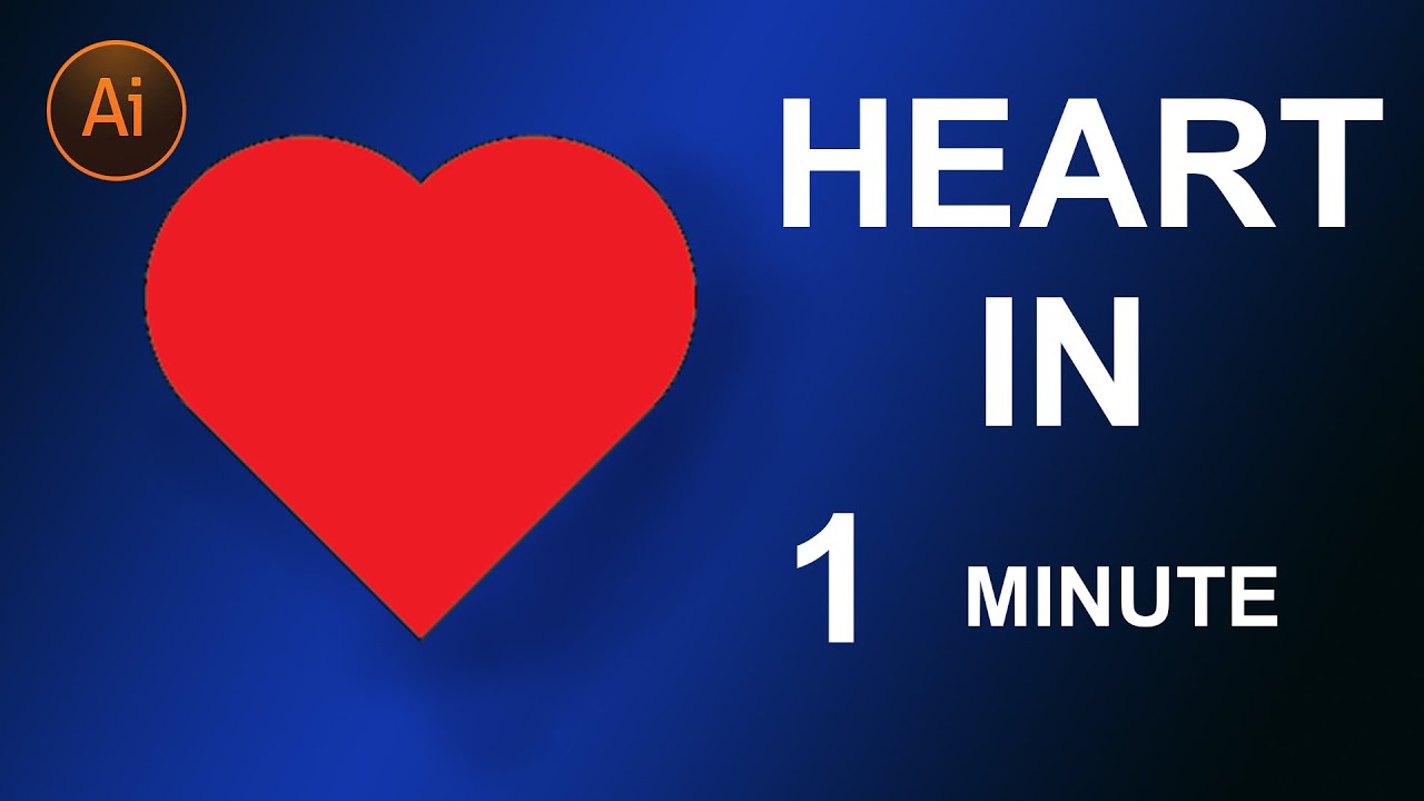 How to draw Heart shape in Adobe illustrator - YouTube