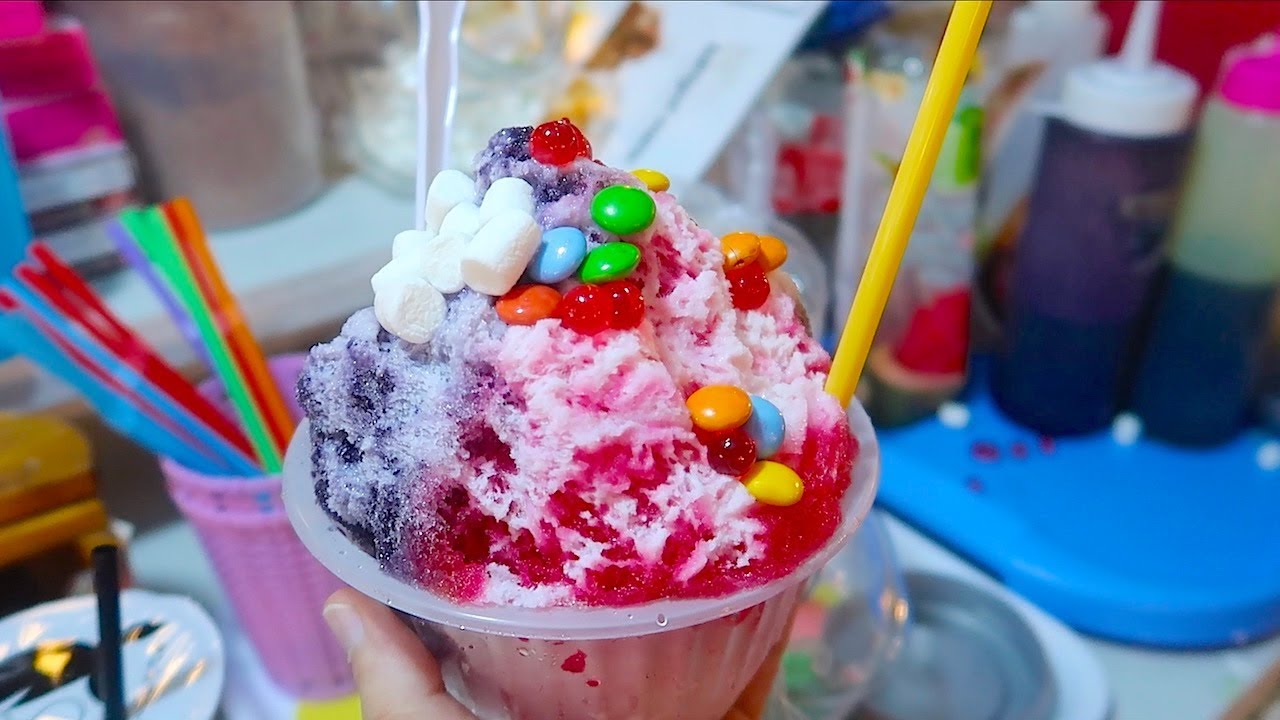 Rainbow Shaved Ice - Bangkok Street Food - YouTube