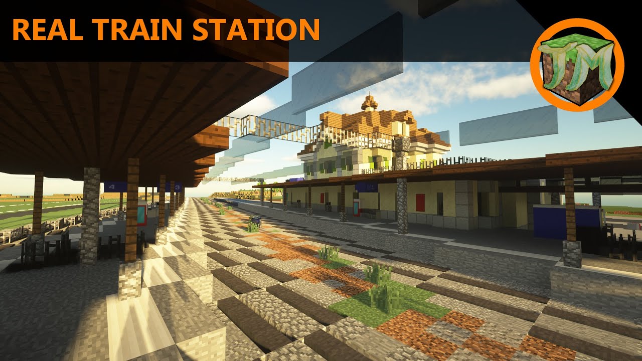 I made a REAL TRAIN STATION in Minecraft! | Build The Earth - YouTube