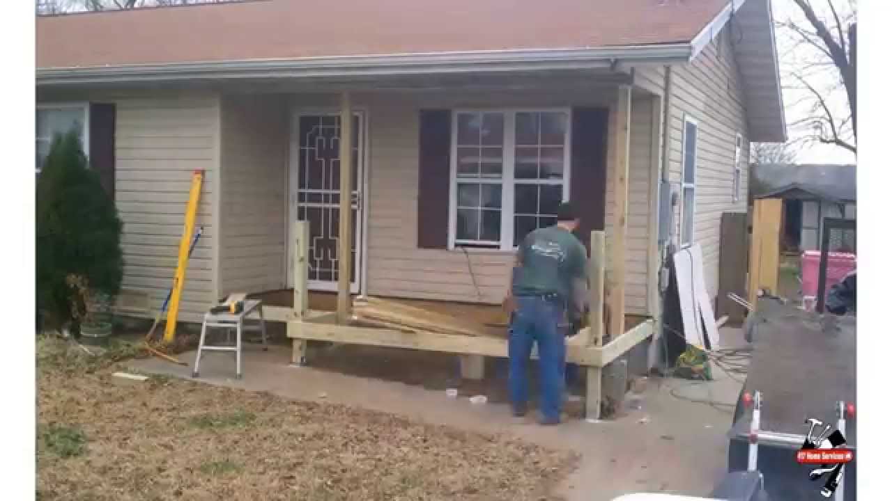 Rebuilding a front porch - YouTube