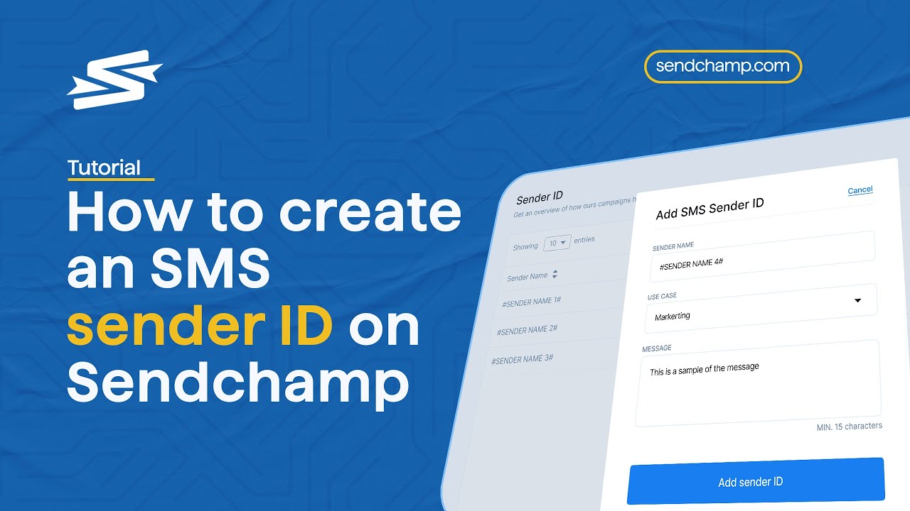 How to create a Sender ID on Sendchamp - YouTube
