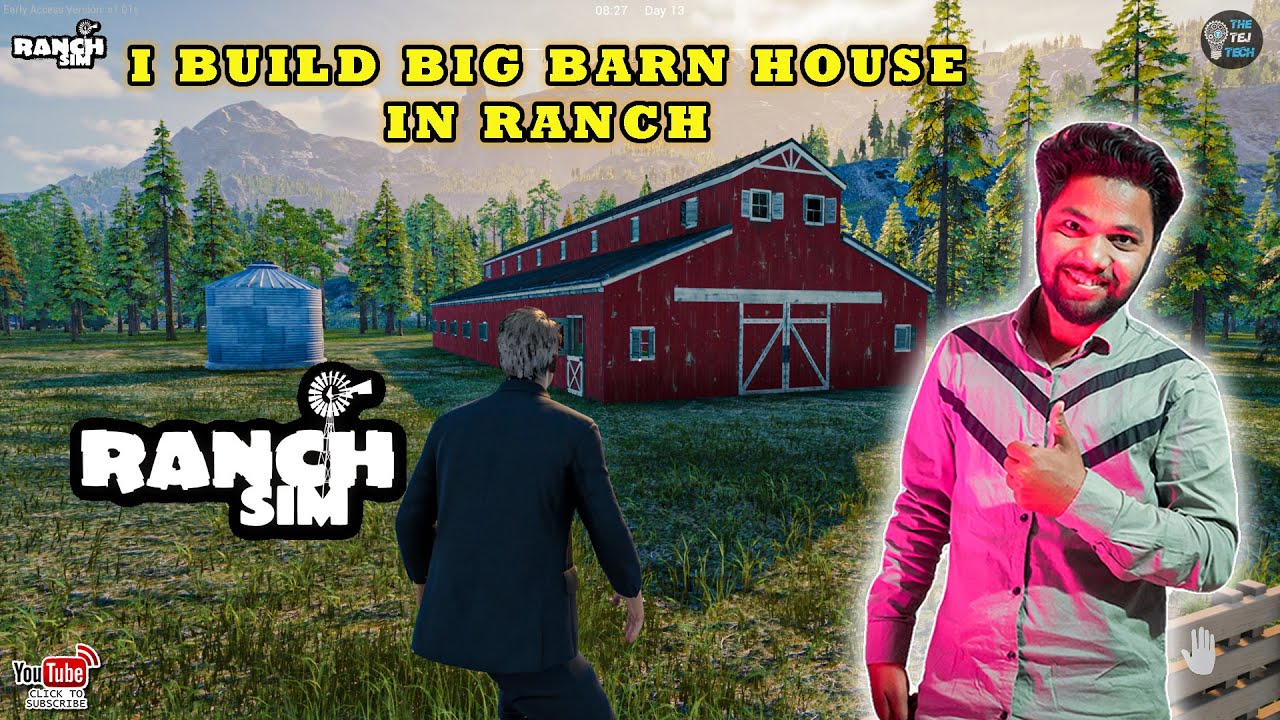 I BUILD BIG BARN HOUSE IN RANCH SIMULATOR || @The_Tej_Gaming - YouTube