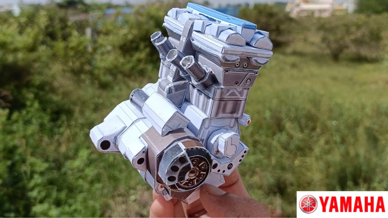 Yamaha MotoGP bike Engine Paper craft - YouTube