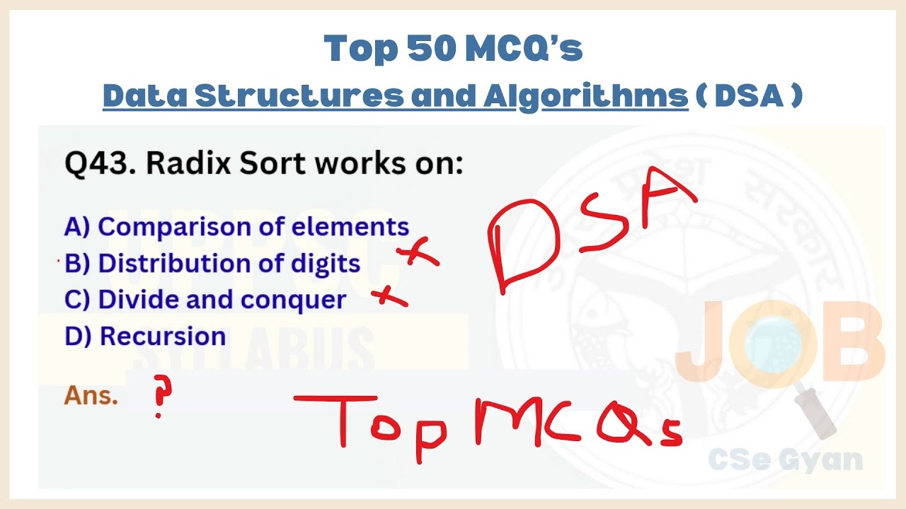 Part 01 - Top Data Structure and Algorithm MCQs | Computer Science | UPPSC CS Exam Mcq's - YouTube