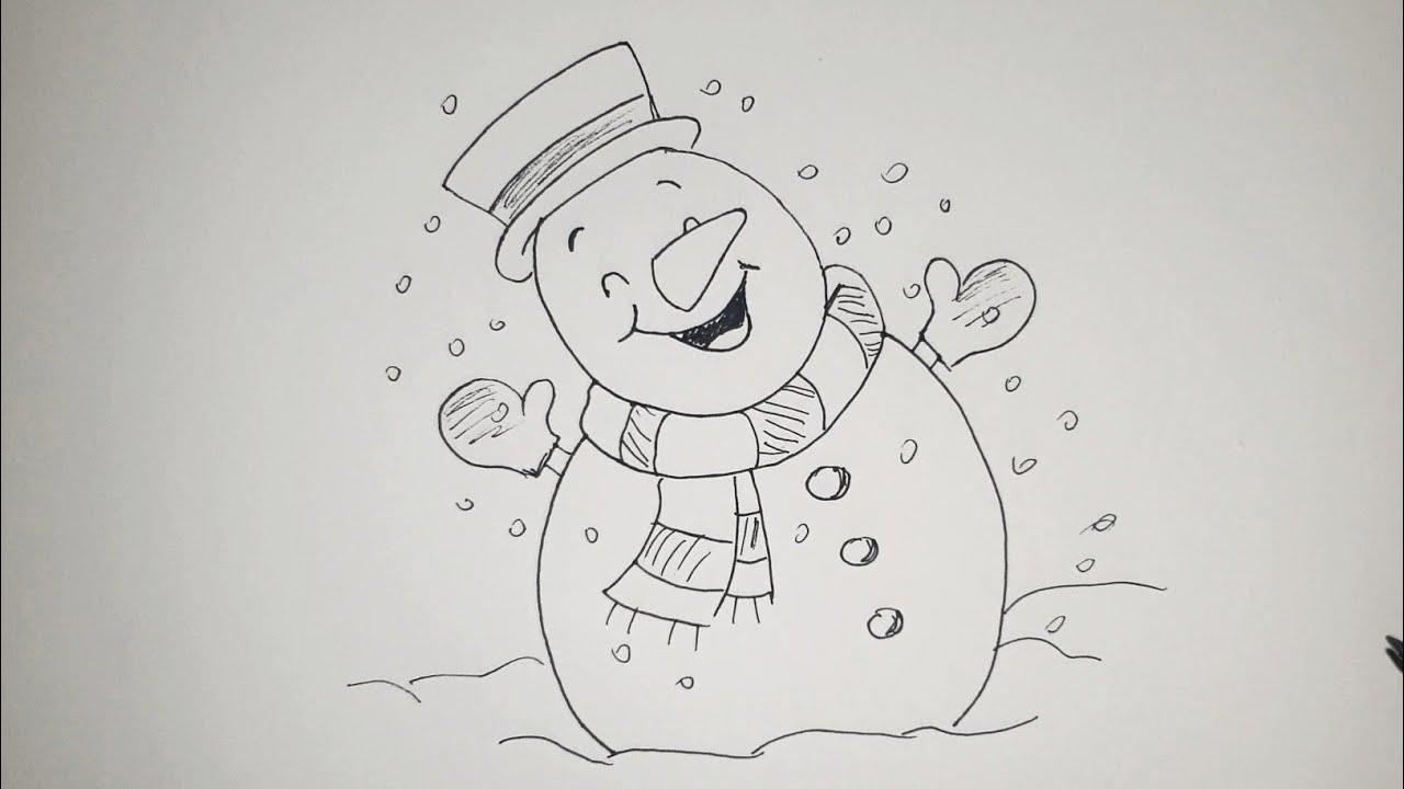 Kako nacrtati veselog Sneska Belica/How to draw a happy Snowman - YouTube