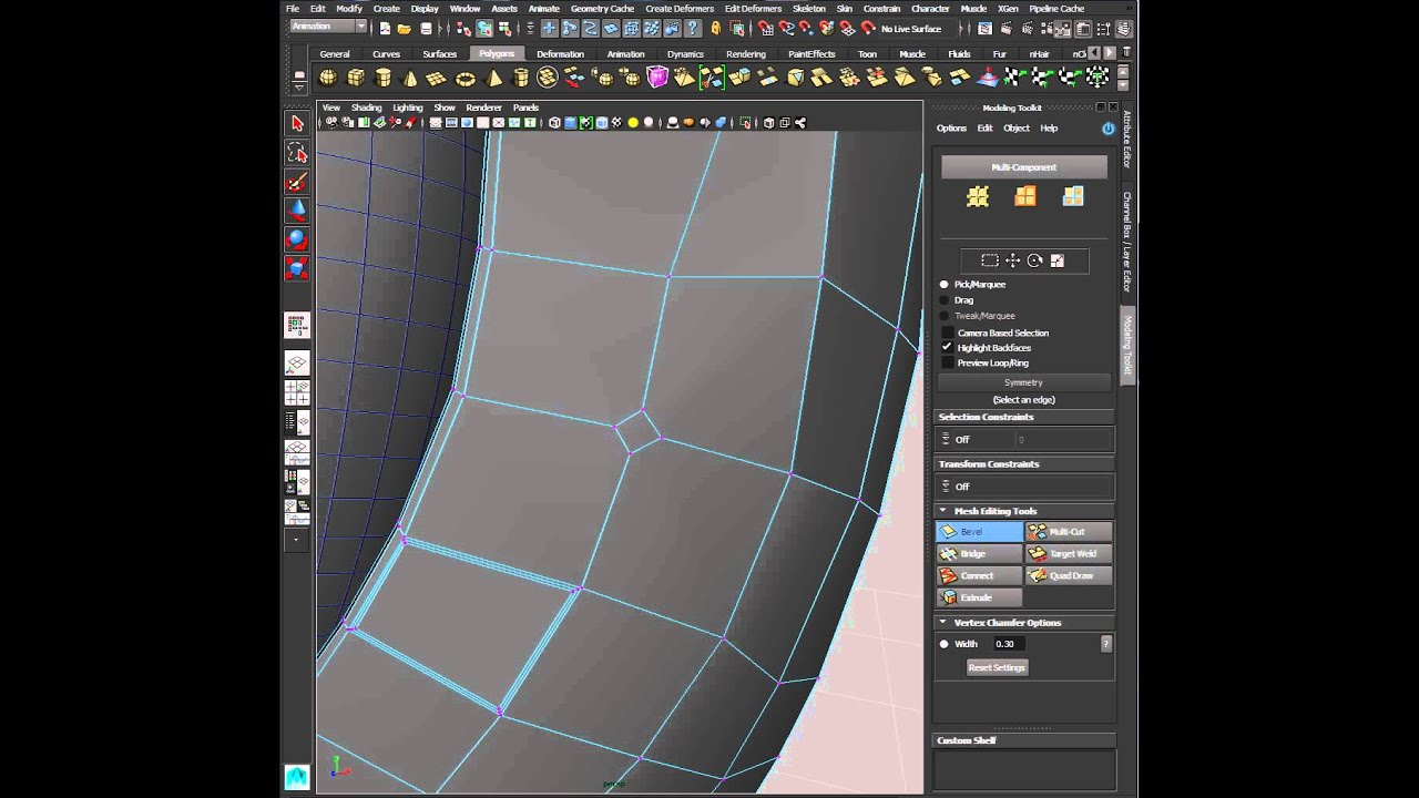 Maya 2015 Modeling Toolkit 06 Bevel Extrude Youtube