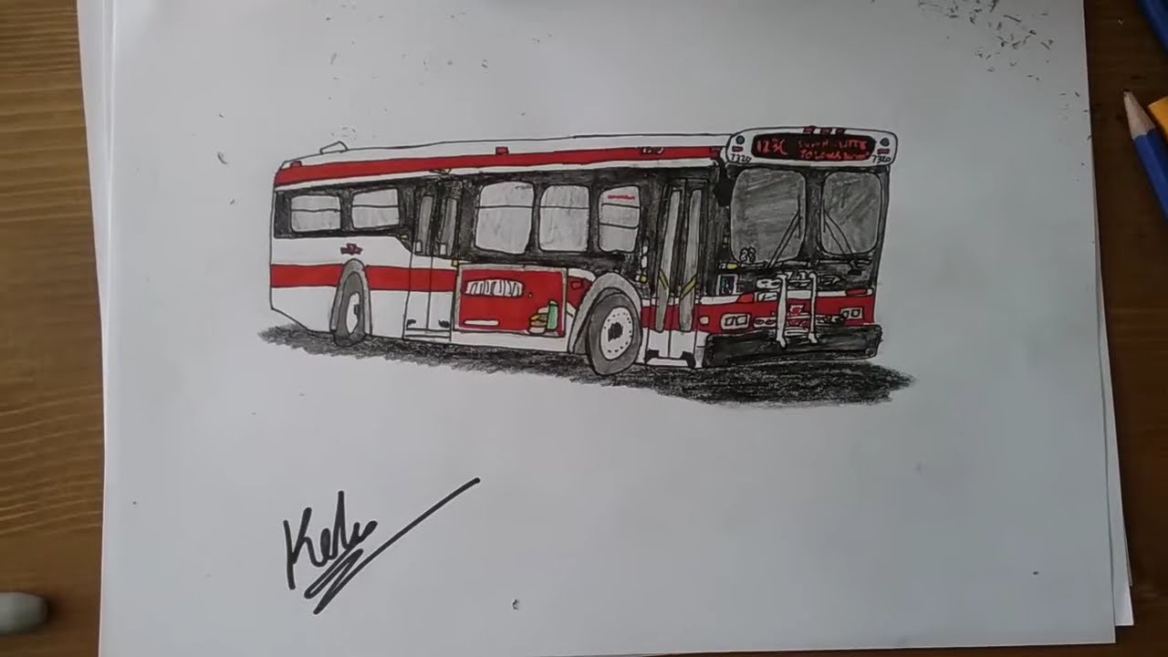 My D40LF TTC bus drawing - YouTube