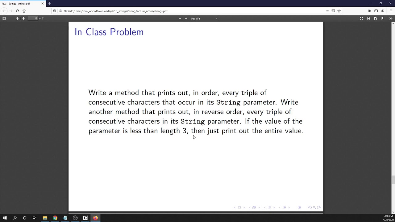 Example Print Consecutive Triples of Characters, One Per Line - YouTube