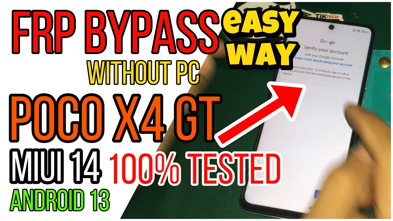 POCO X4 GT FRP bypass Without PC MIUI 14 Android 13 - YouTube