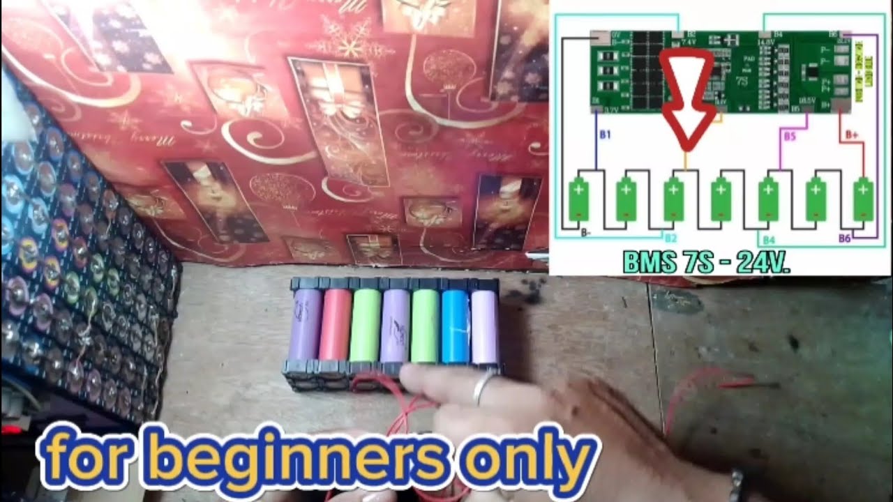 18650 BMS connection 7s-24v. for beginners only - YouTube