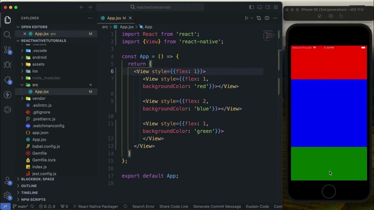 How to use Flexbox layout in react native - YouTube