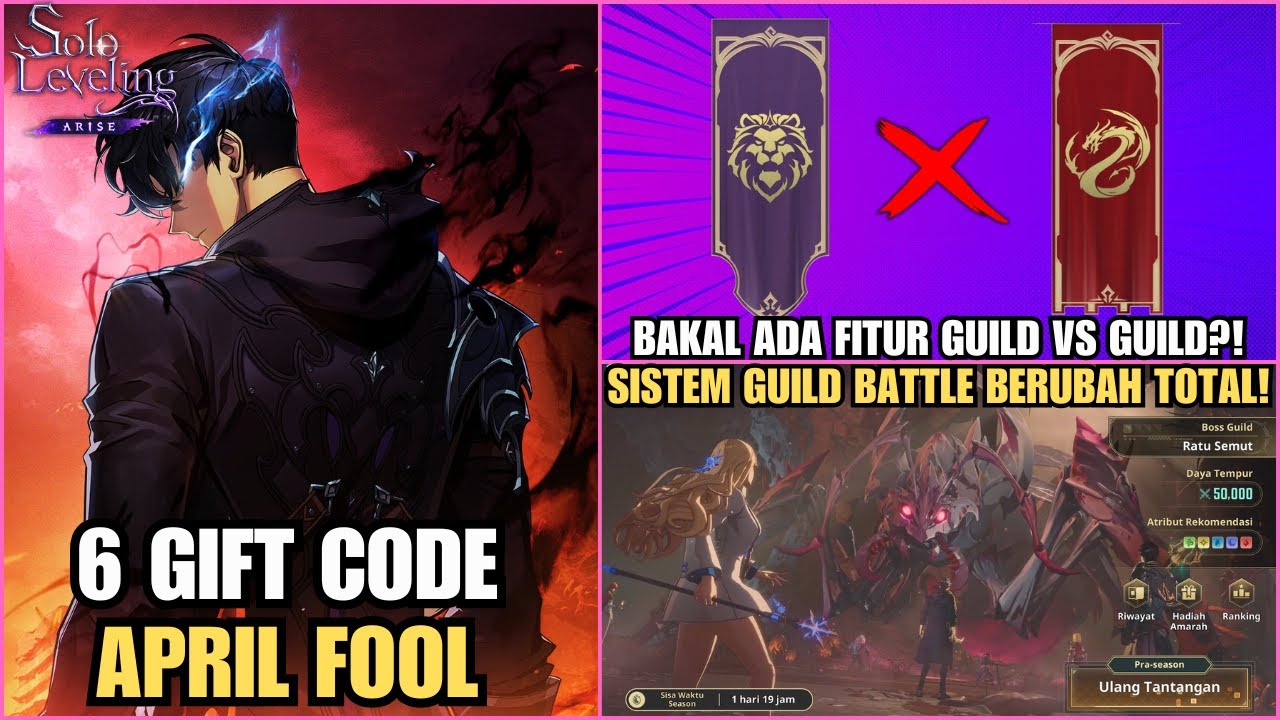 6 Gift Code Baru & Fitur Guild Berubah Total, Ada GvG! - Solo Leveling ...