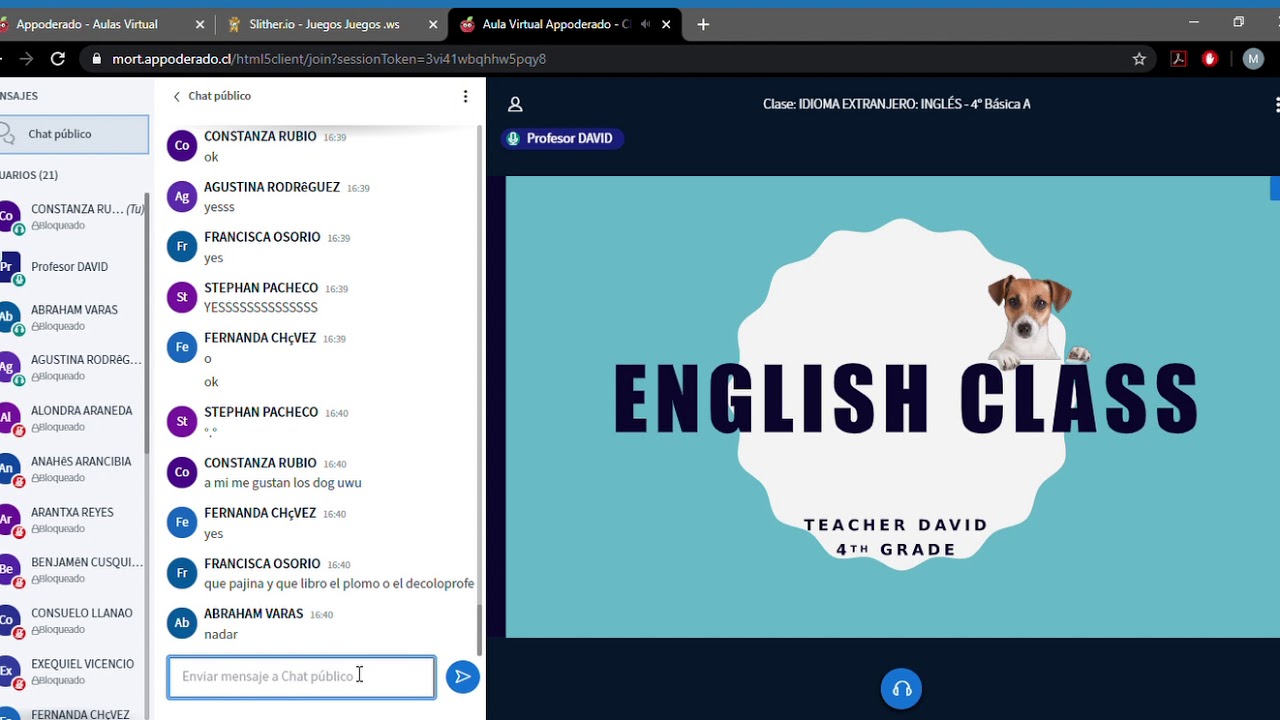 Aula Virtual Appoderado Clase IDIOMA EXTRANJERO INGLÉS 4° Básica A Google Chrome 2020 05 08 ...