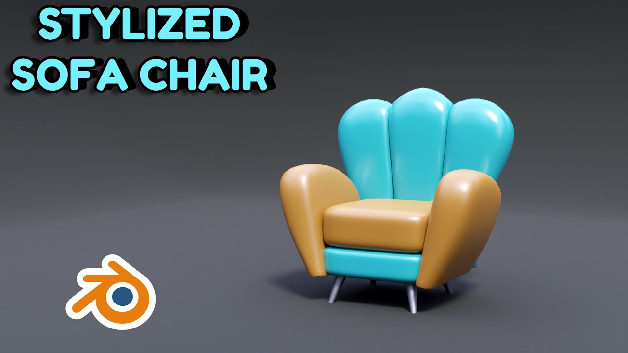 stylized sofa chair modeling in blender - YouTube