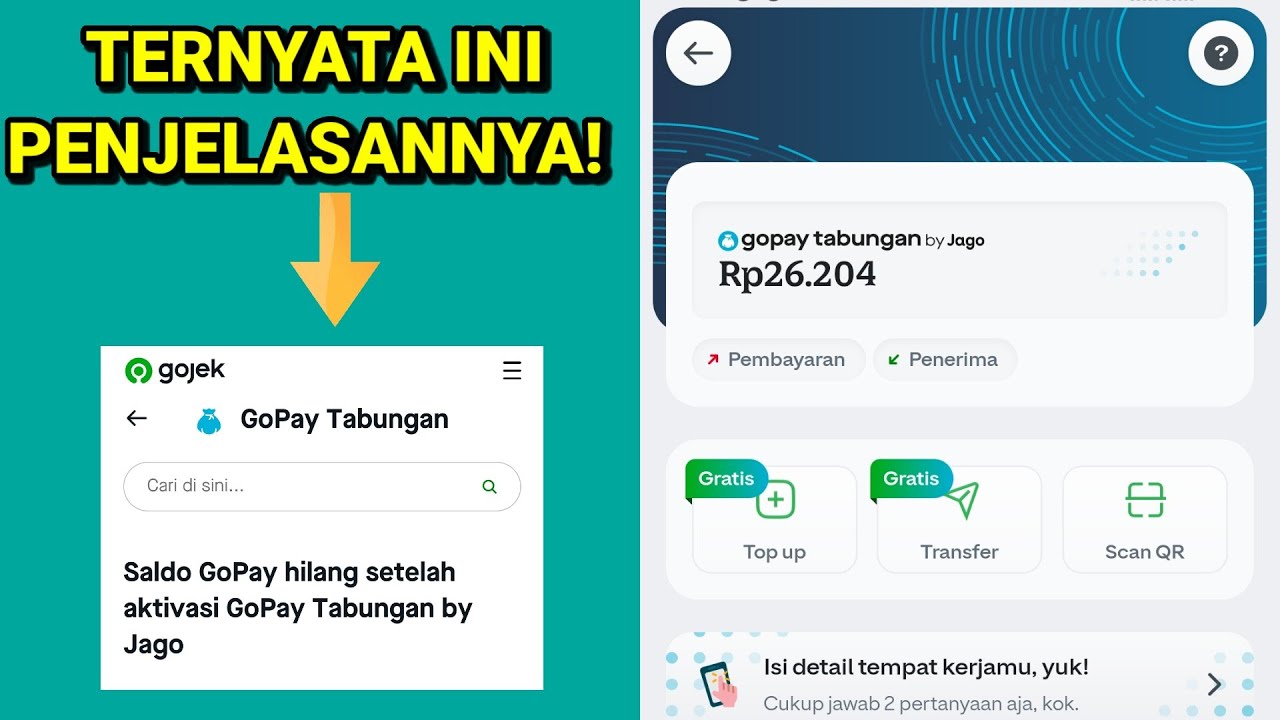 SALDO GoPay Hilang Setelah Aktivasi GoPay Tabungan by Jago? Ternyata ...