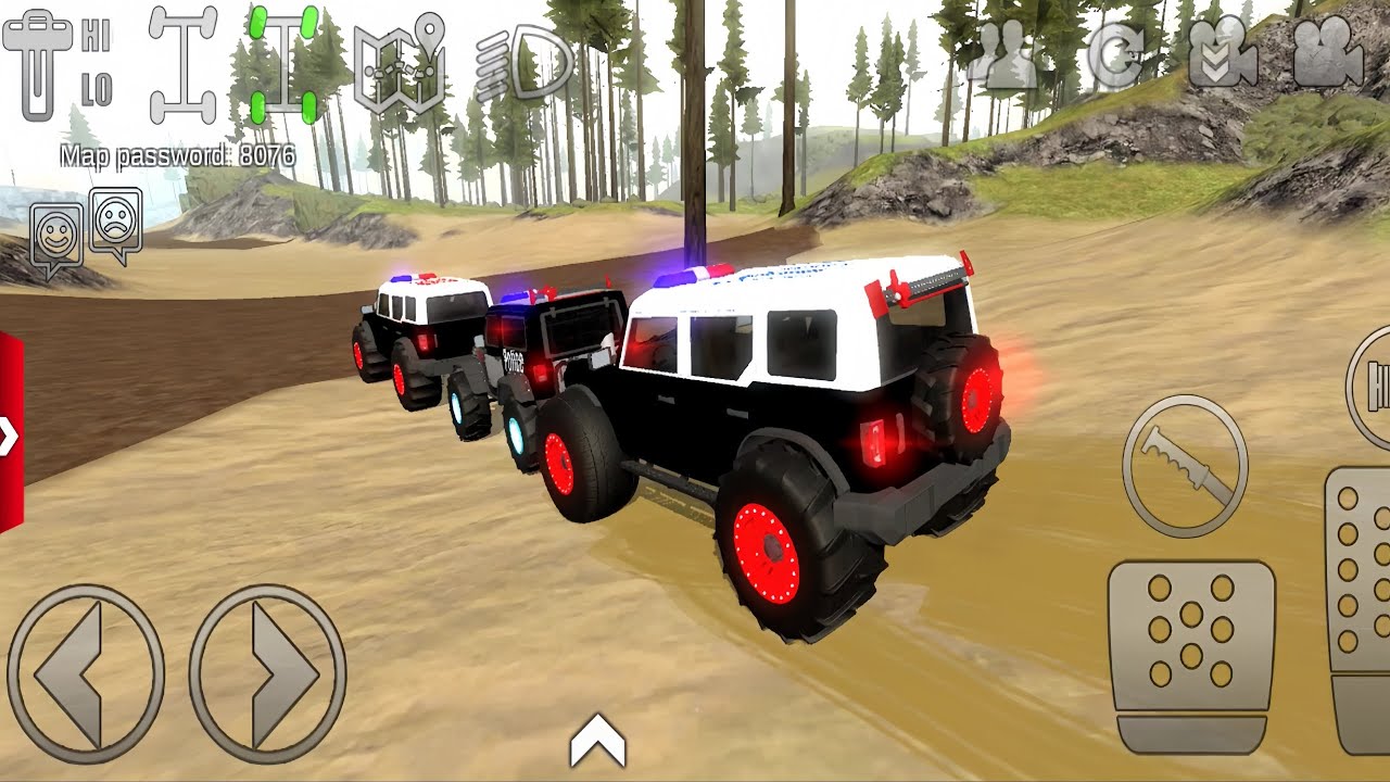 Off-road Outlaws Online Multiplayer US Police Jeep Car 3 Player Mud ...