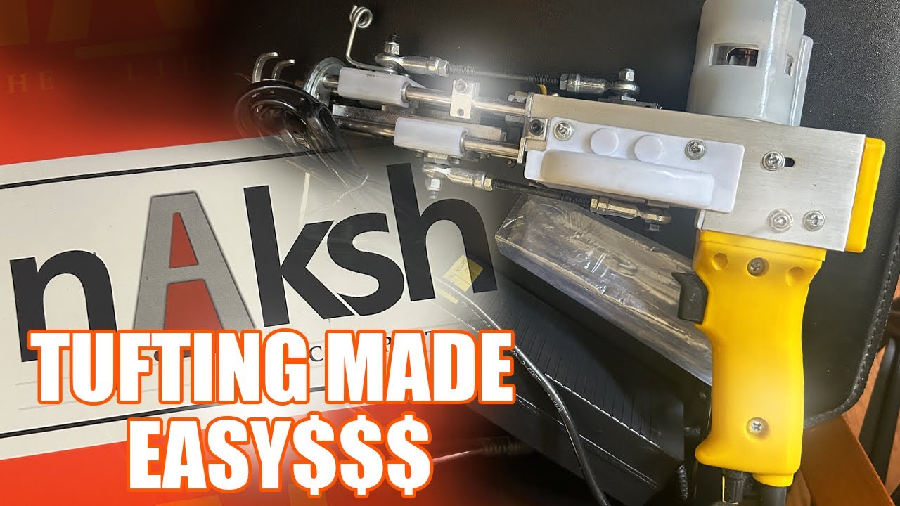 How to tuft rugs for beginners | Cut pile gun unboxing from Naksh ...