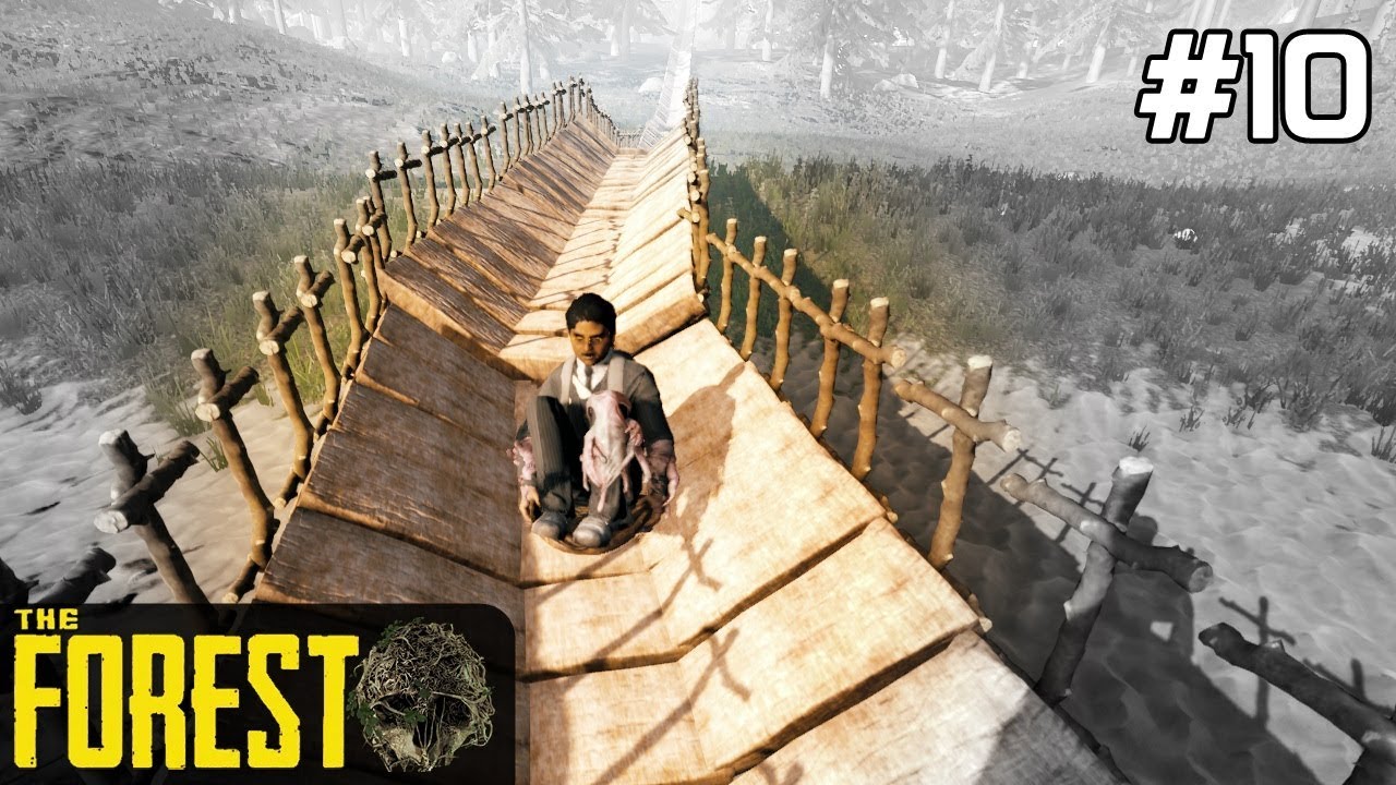 The Forest PL Gameplay [#10] Wielka ZJEŻDŻALNIA do WODY /z Skie - YouTube