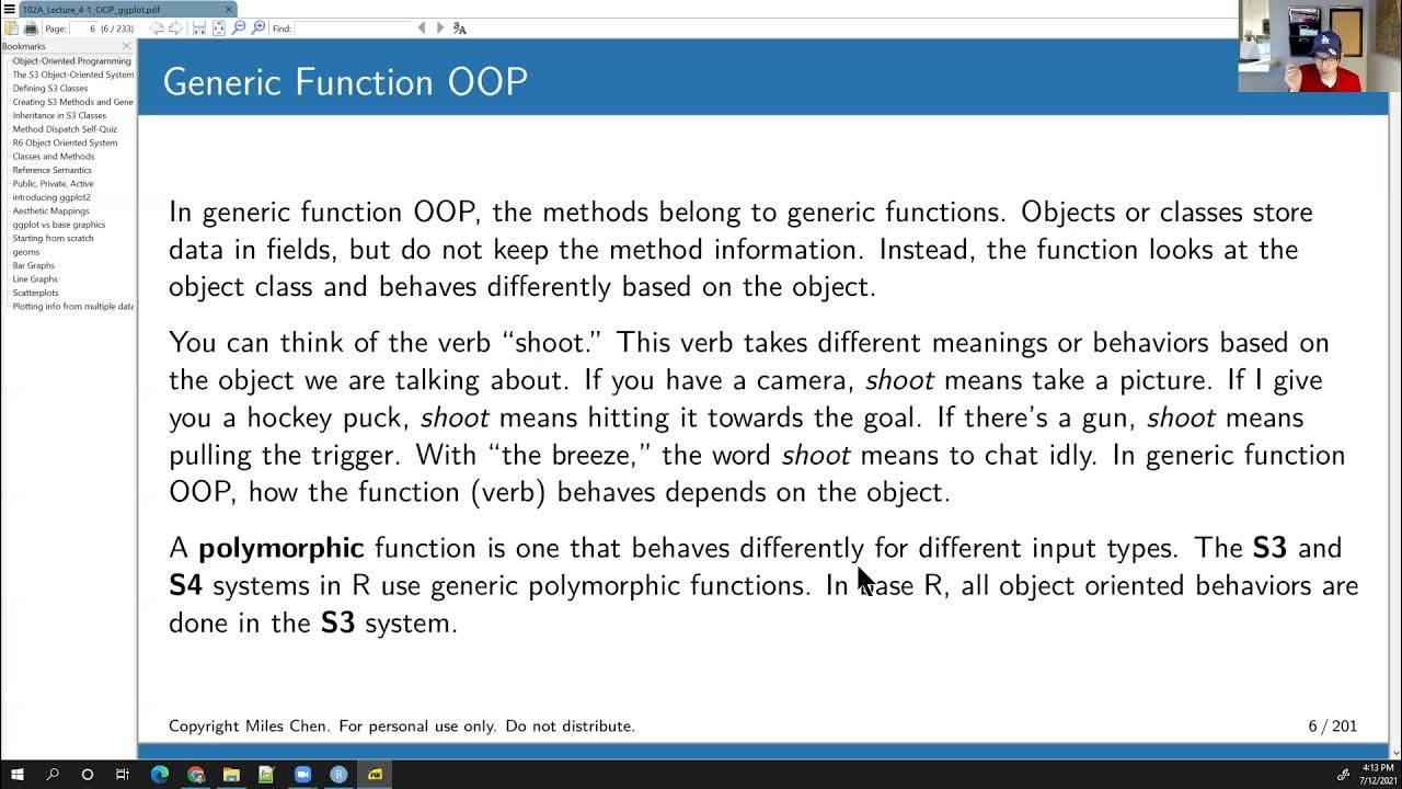 Stats 102a Week 4 Monday Object Oriented Programming In R S3 And R6 Youtube