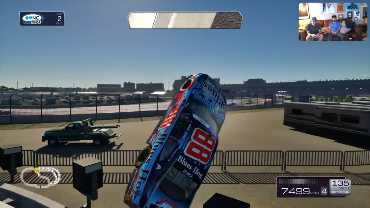 Flying into the infield in NASCAR 25 at the Charlotte Roval - YouTube