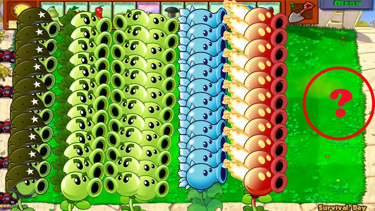 Pvz1 - All Pea vs 9999 Gargantuar Zombies | PvZ Gaming - YouTube