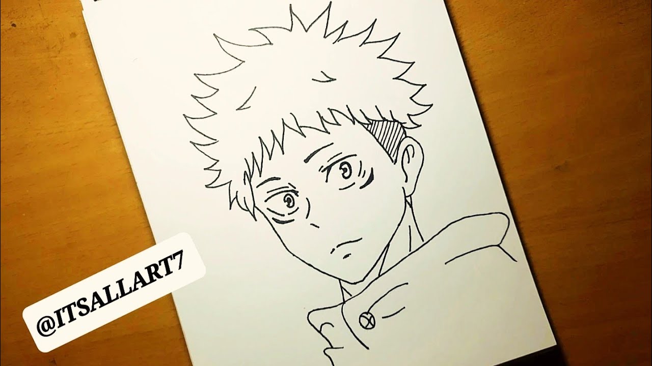 how to draw itadori yuji from jujutsu kaisen anime//how to draw itadori ...