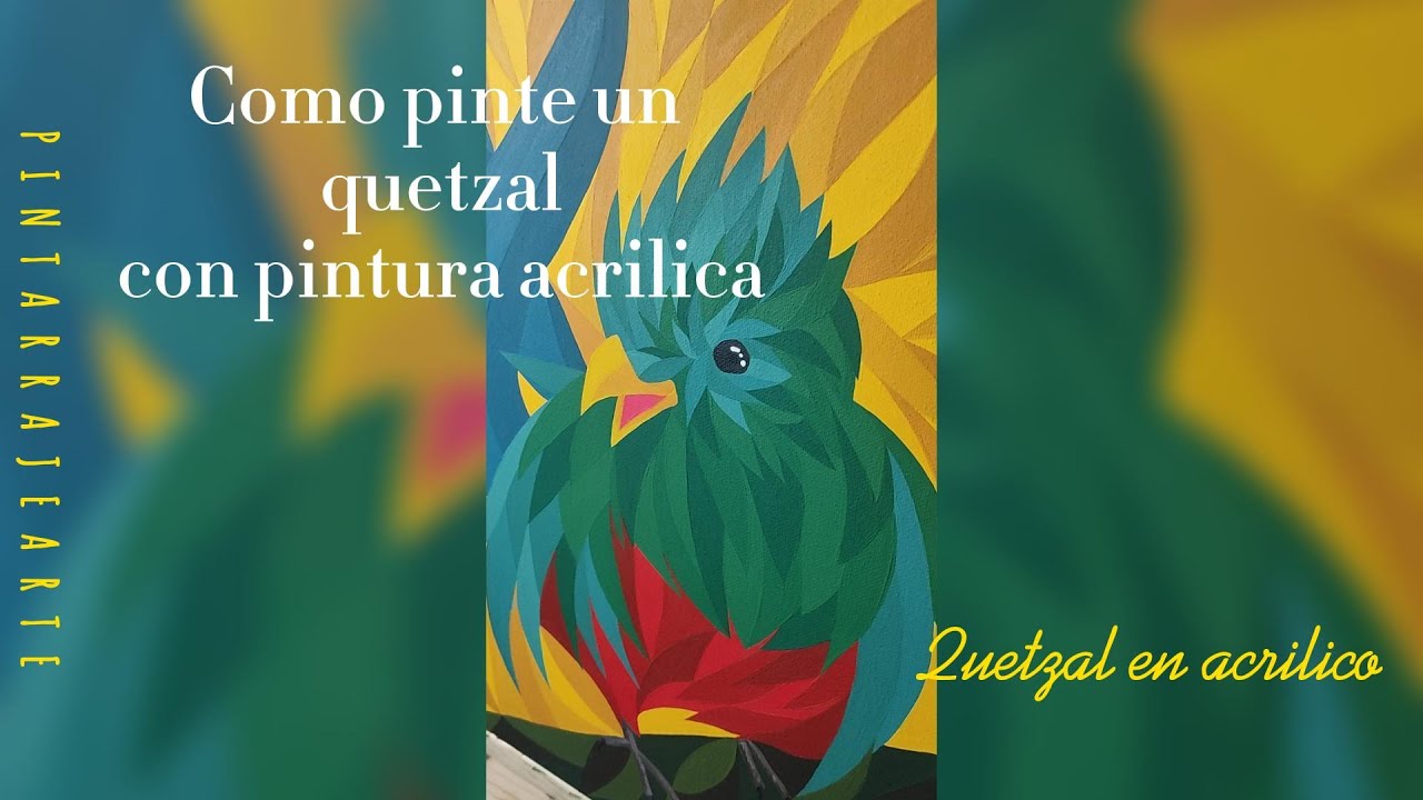 Como pinte un quetzal con pintura acrílica - YouTube