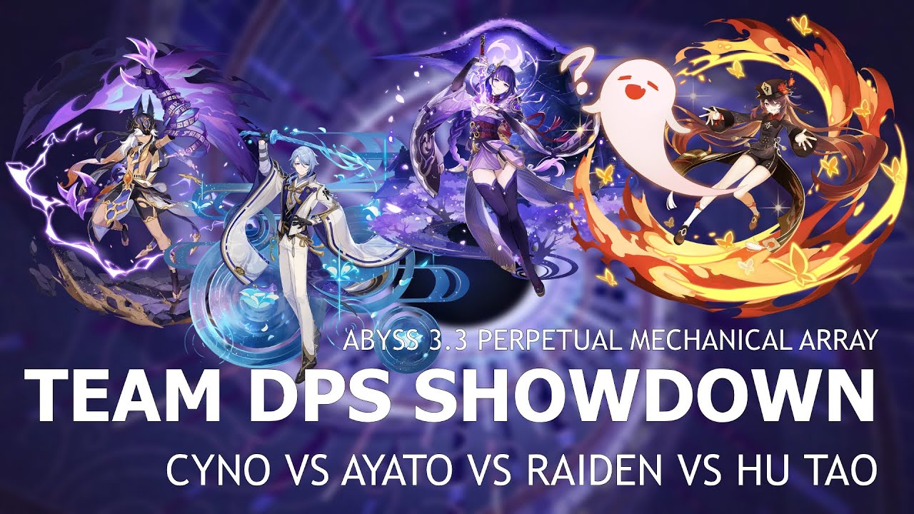 [Genshin Impact] Cyno vs Ayato vs Raiden vs Hu Tao C0 Team DPS Showdown vs PMA - YouTube