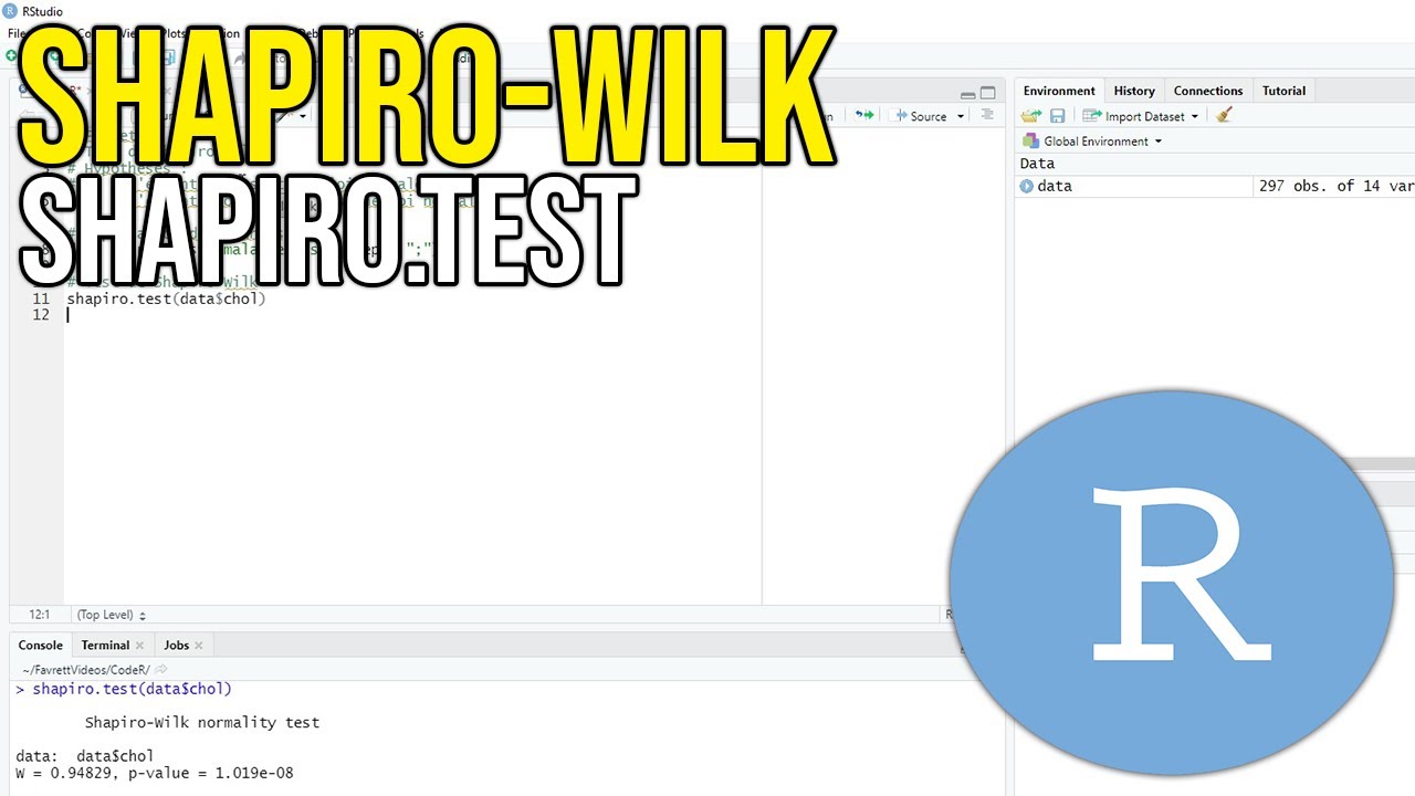Faire le Test de Shapiro-Wilk sur R (shapiro.test) - YouTube