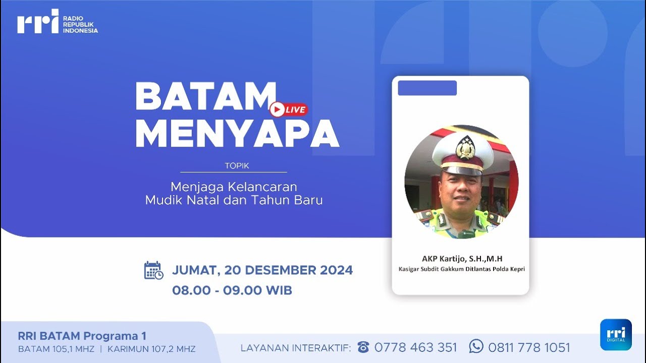 BATAM PAGI INI - BATAM MENYAPA PRO 1 RRI BATAM - YouTube