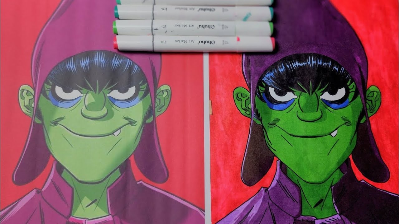 How To Draw and Color Murdoc from The Gorillaz - YouTube