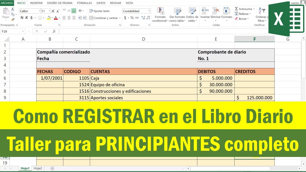 Como Registrar en el Libro Diario (TALLER con Plantilla Excel GRATIS) - YouTube