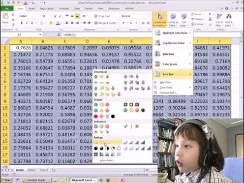 4-Year Old Does Excel Magic Trick: RAND function, Conditional Formatting & Bubble Chart - YouTube