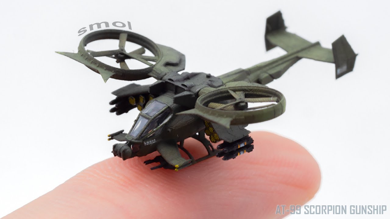 Avatar AT-99 Scorpion Gunship SLA 3D printed model 1/400 scale - YouTube