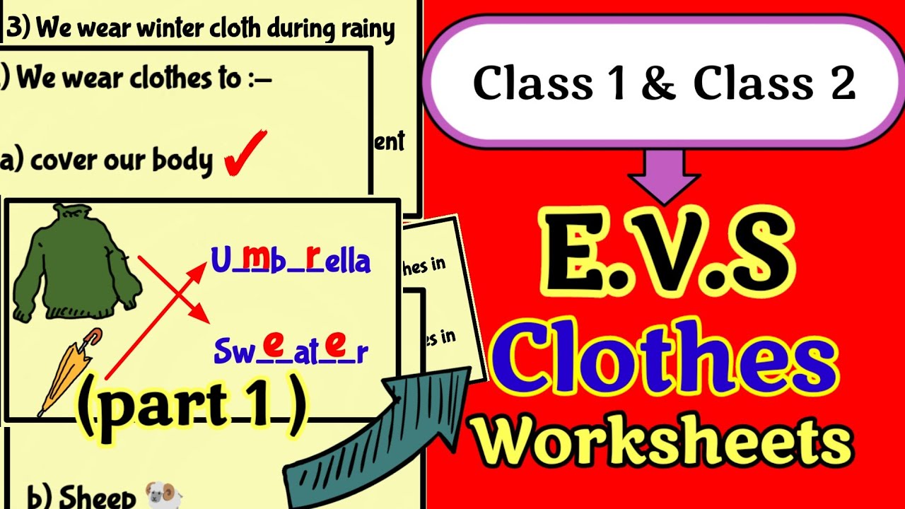 Class 1 EVS Clothes We Wear/Our Clothes/EVS Worksheet For Class 1/(Q/A ...