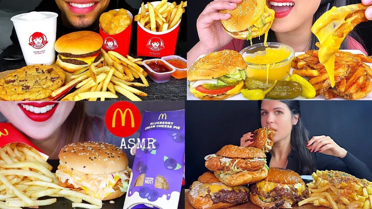 ASMR Fast Food Mukbang Compilation | Fast Food Asmr | Satisfying eating ...