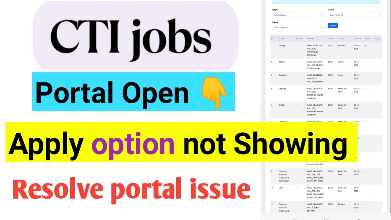 Apply option not Showing on cti portal| cti portal link| cti portal ...