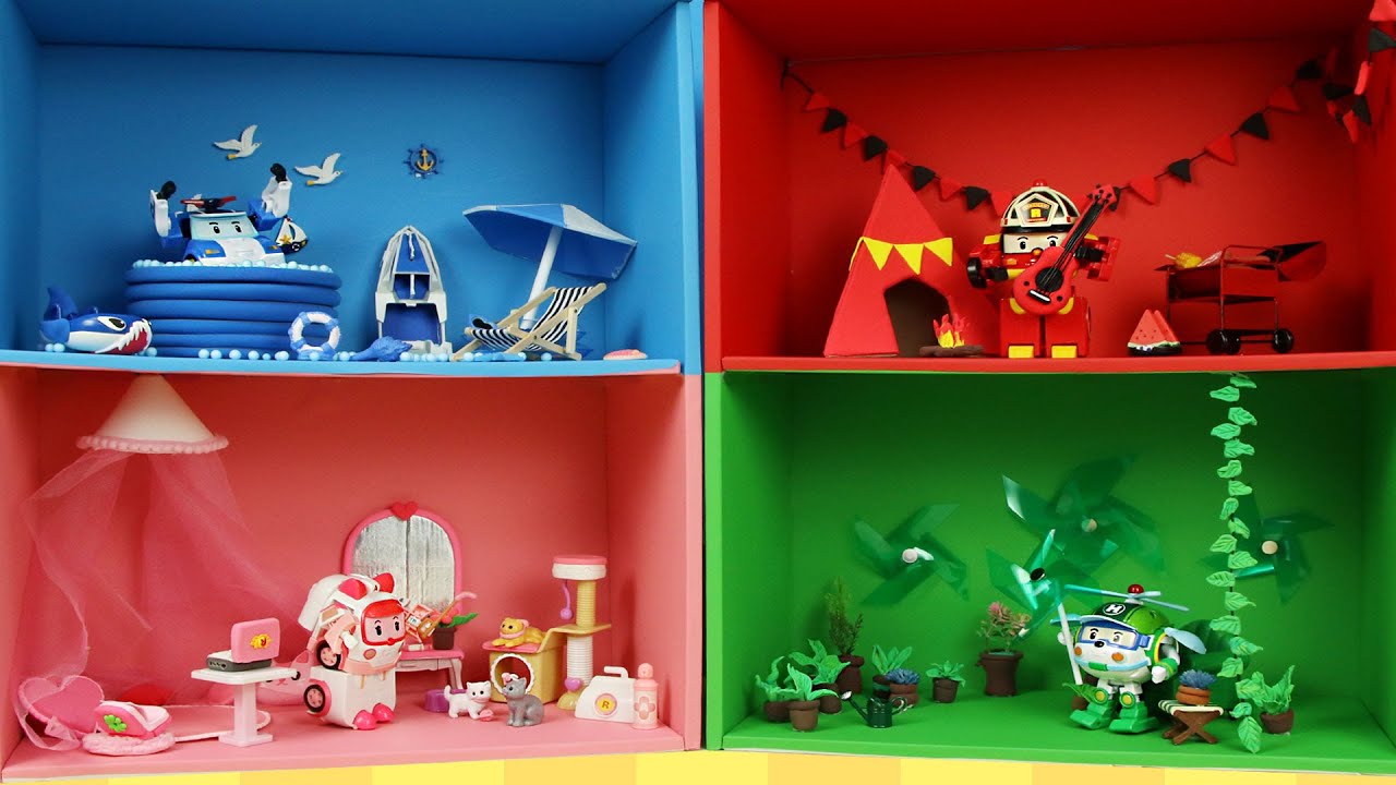 POLI Rumah Warna│Rumah Empat Warna│Permainan Mainan untuk Anak-Anak ...