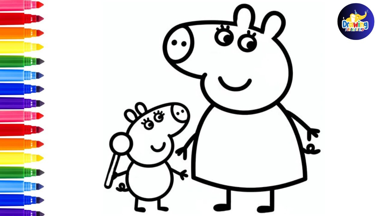 How To Draw Peppa Pig Sharing A Special Moment With Mummy Pig@dibujos ...